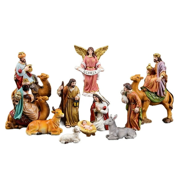 Christmas Nativity Figurines,Resin Stable Nativity Scene Holy Family ...