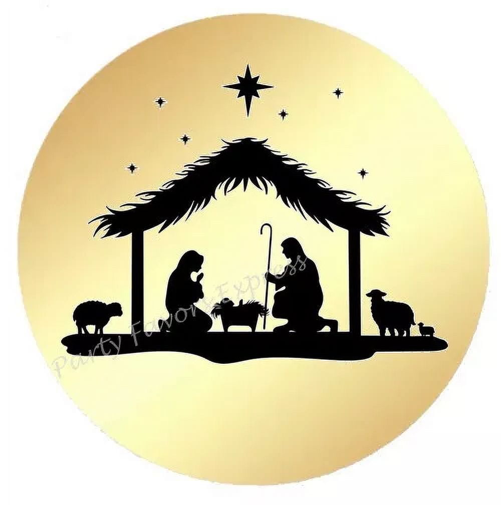 Christmas Nativity Gold Foil Stickers Party Favors Phone Decal Water ...
