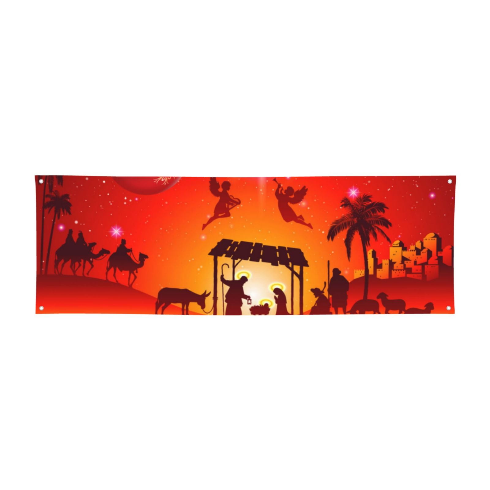 Christmas Nativity Jesus Holy Night Large Banner Party Decorations Sign ...