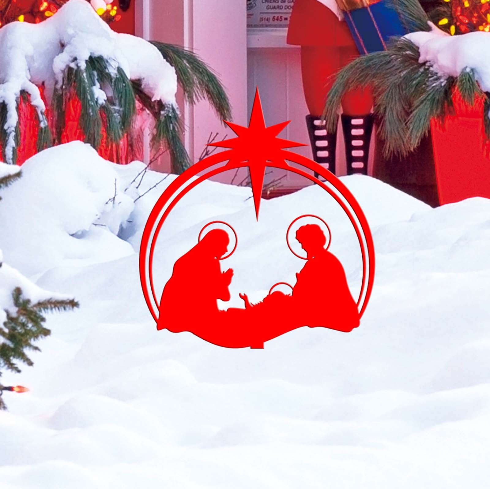 Christmas Nativity Scene Advent Garden Ground Plug - Outdoor Holiday ...