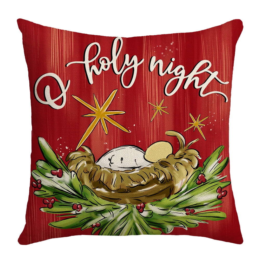 Christmas Nativity Scene Decorative Throw Pillow Covers 18x18inch ...
