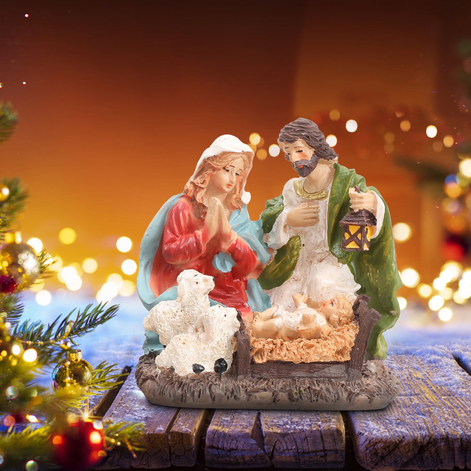 Christmas Nativity Scene Figurine,Resin Nativity Figurine for Christmas ...