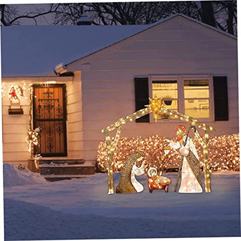 Christmas Nativity Set, Nativity Scene Outdoor with LED Light ...