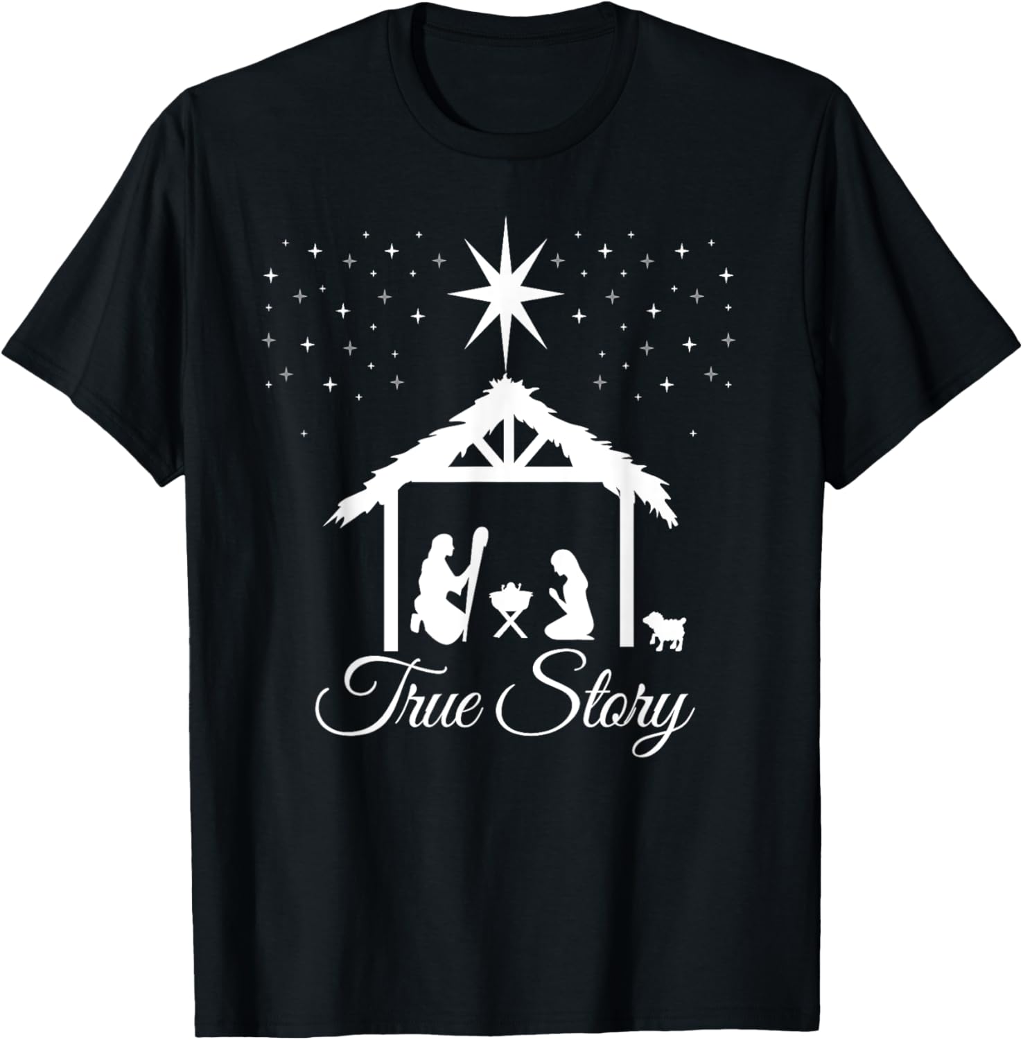 Christmas Nativity Shirt True Story Nativity Scene Gifts T-Shirt ...