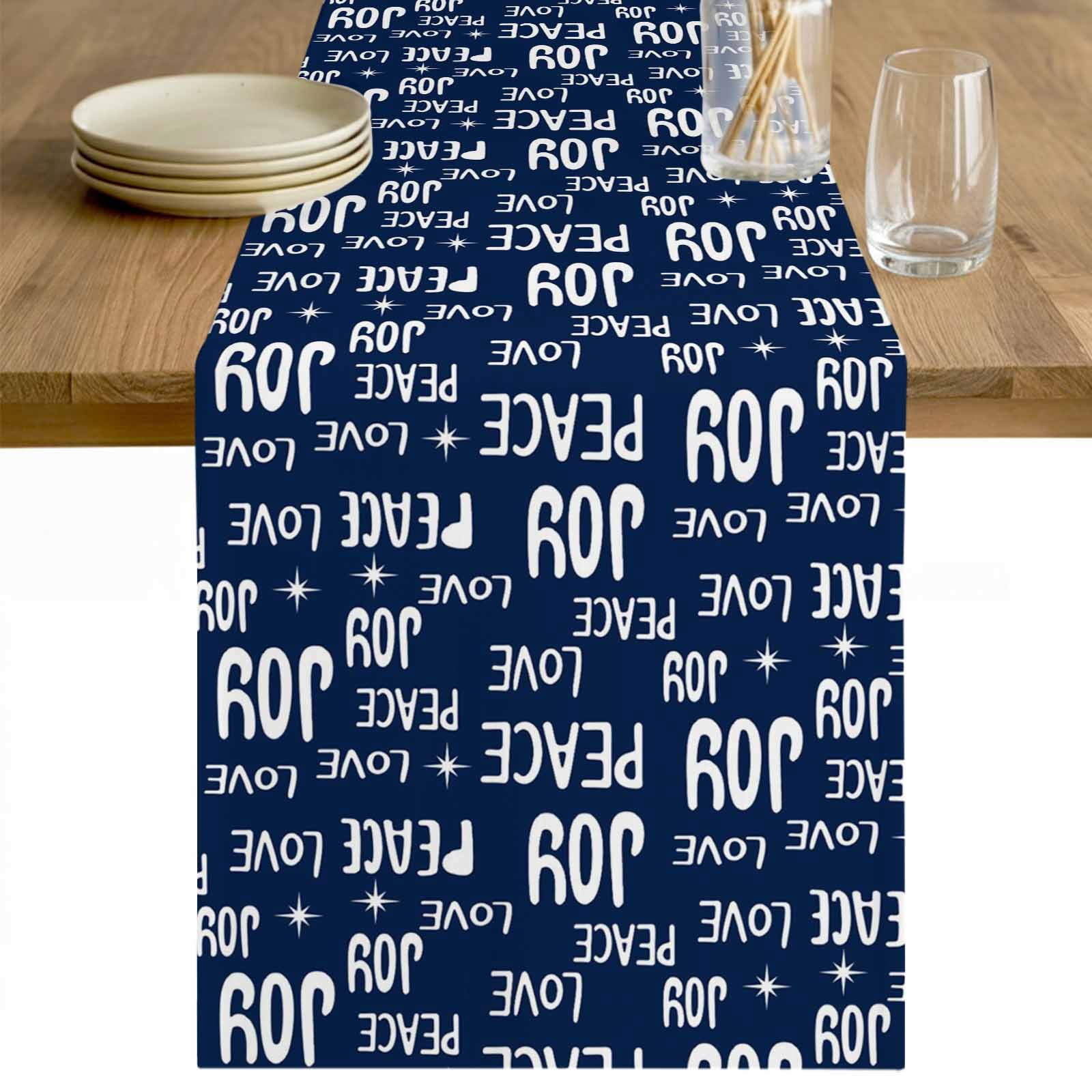 Christmas Navy Blue Table Runner 72 Inches Long Farmhouse Dress Scarves ...