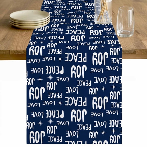 Christmas Navy Blue Table Runner 72 Inches Long Farmhouse Dress Scarves ...