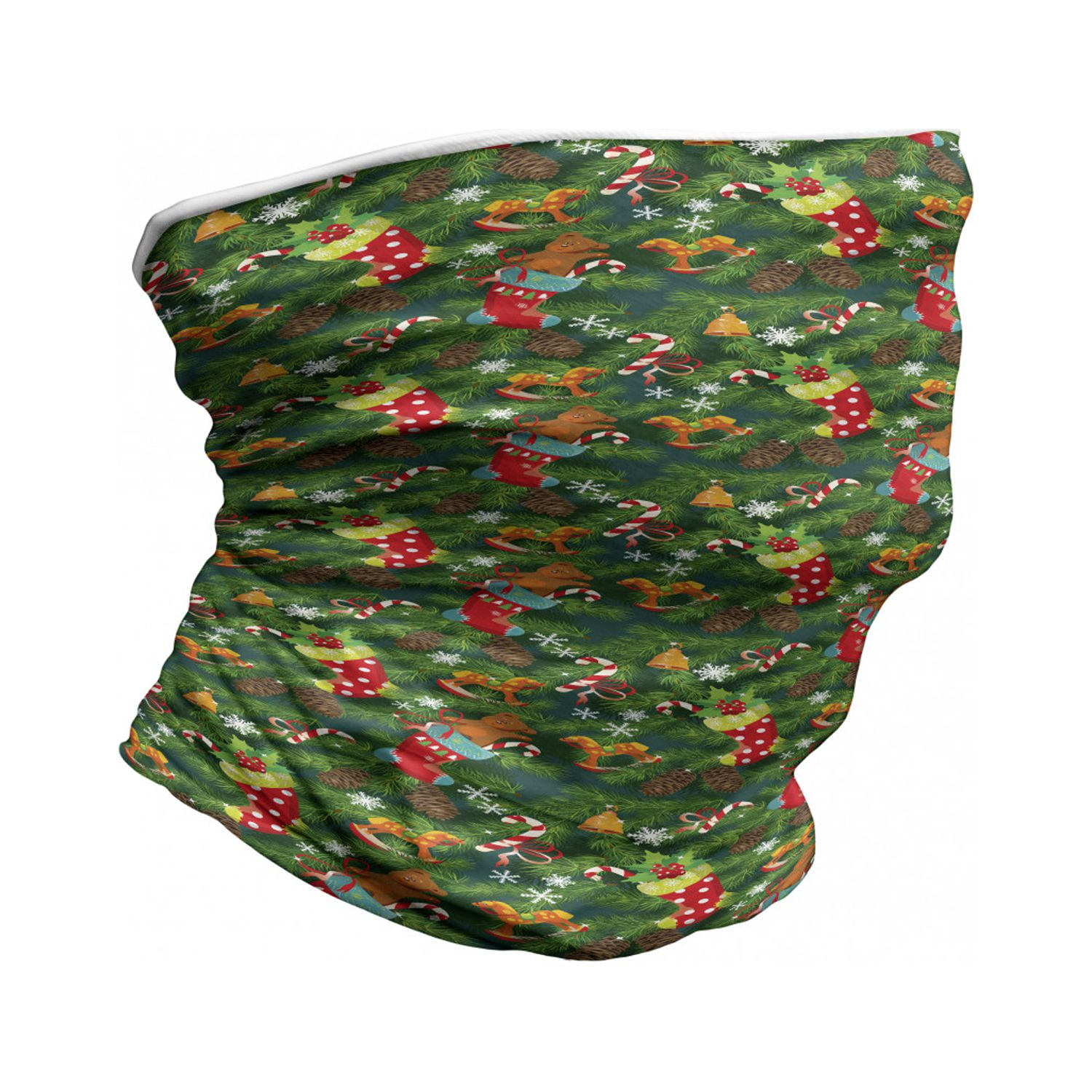 Christmas Neck Gaiter, Xmas Accessories Pine, Unisex, Dark Green Brown ...