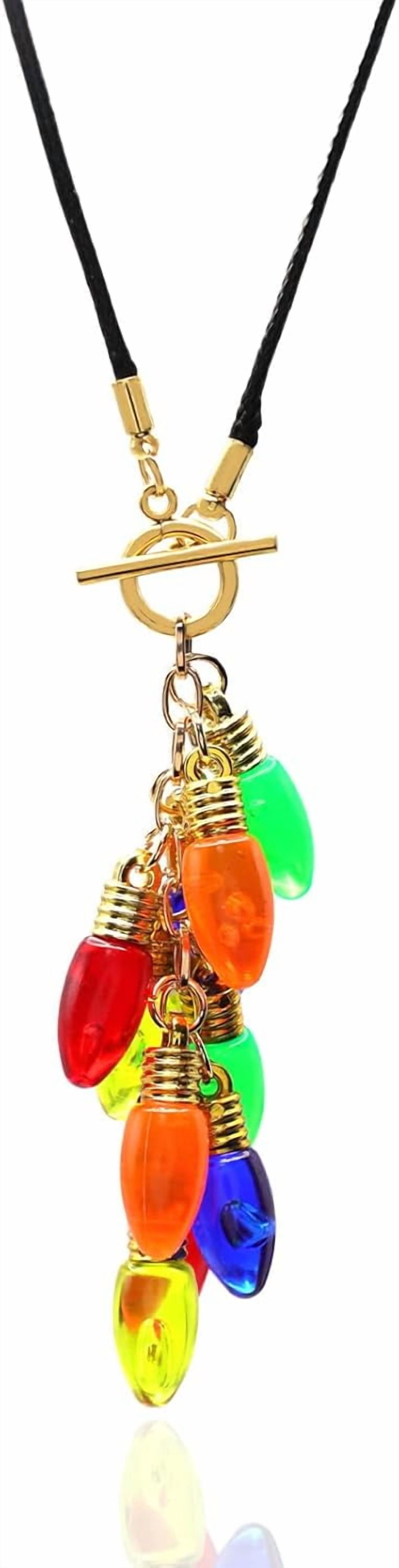 Christmas Necklace Red Green Gold Beaded Xmas Jewelry Xmas Choker ...