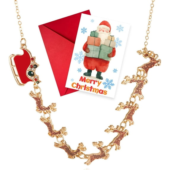 Christmas Necklace for Women With Christmas Card for Christmas ...