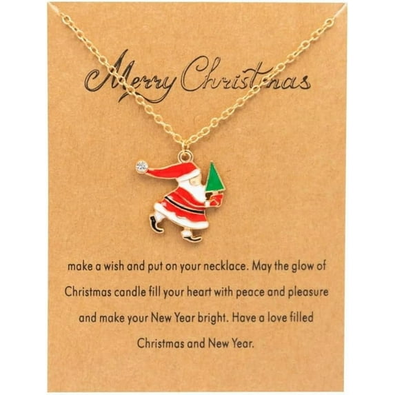 Christmas Necklaces for Women, Cute Enamel Santa Claus/Snowman ...