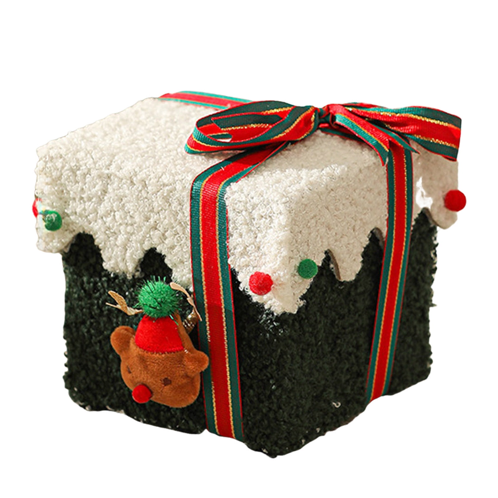 Christmas Nesting Gift Boxes with Lids Green Velvet Xmas Tree Flat ...