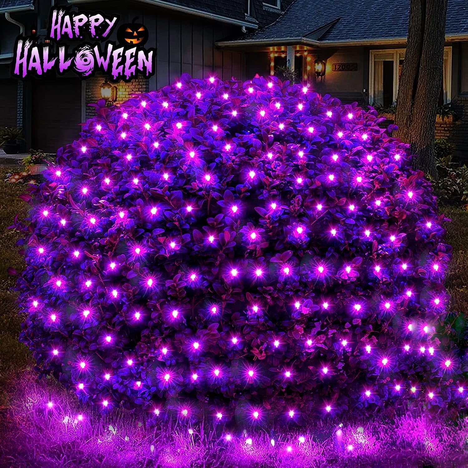 Christmas Net Lights 96 LED 5ft x 5ft Outdoor Christmas Bush Lights ...