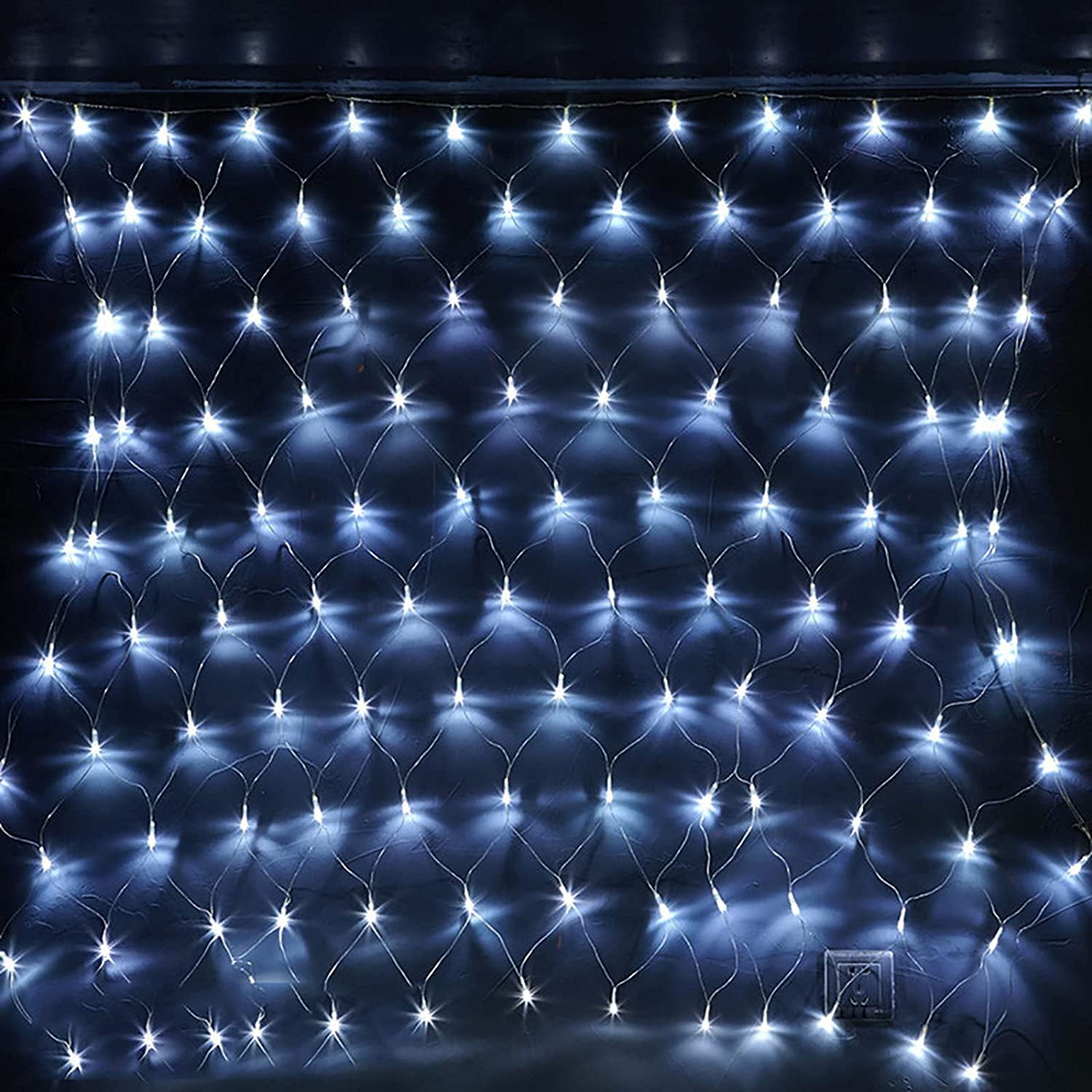 Christmas Net Lights Outdoor, 4.9ft x 4.9ft 96 LED Outside Bushes Net ...