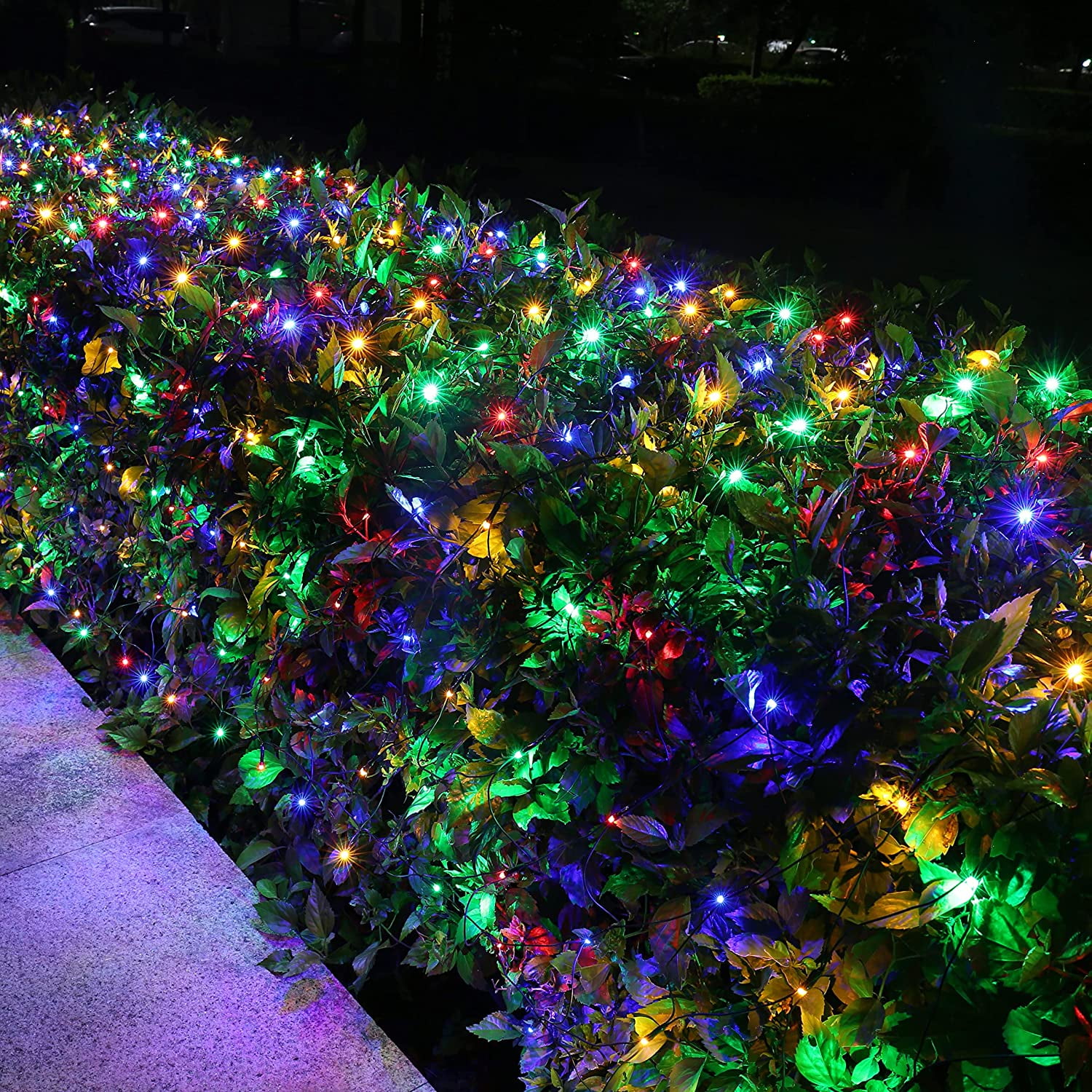 Christmas Net Lights Outdoor Waterproof, 96 LED 5ft x 5ft Plug in Net ...