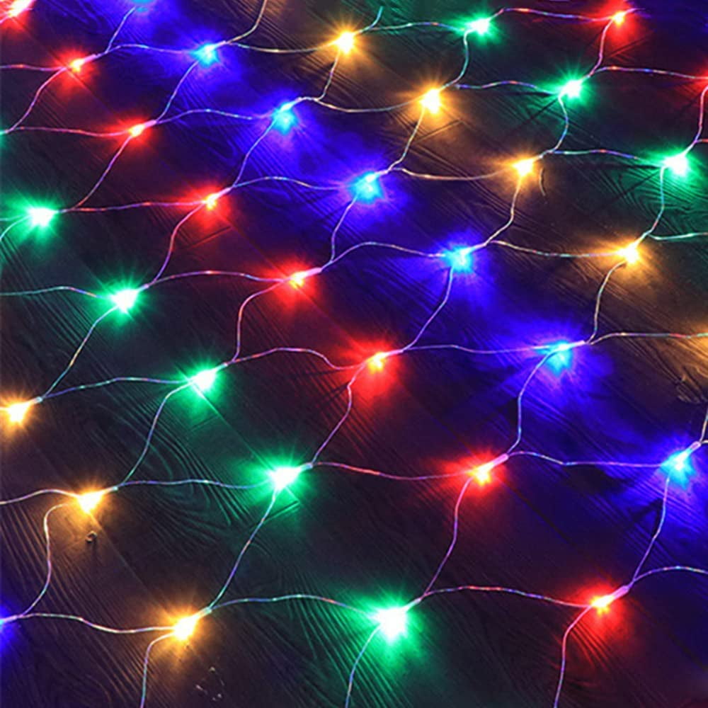 Christmas Net String Lights 96 LED Outdoor Mesh Lights Connectable ...