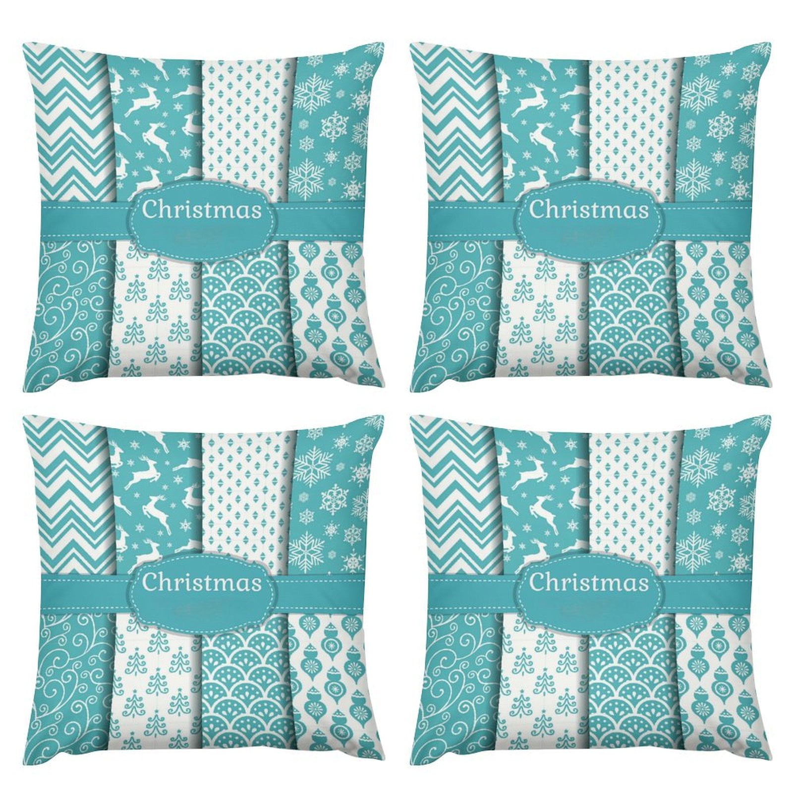 Christmas New In 4 packs Merry Chrismas cartoon cute pillow children's ...