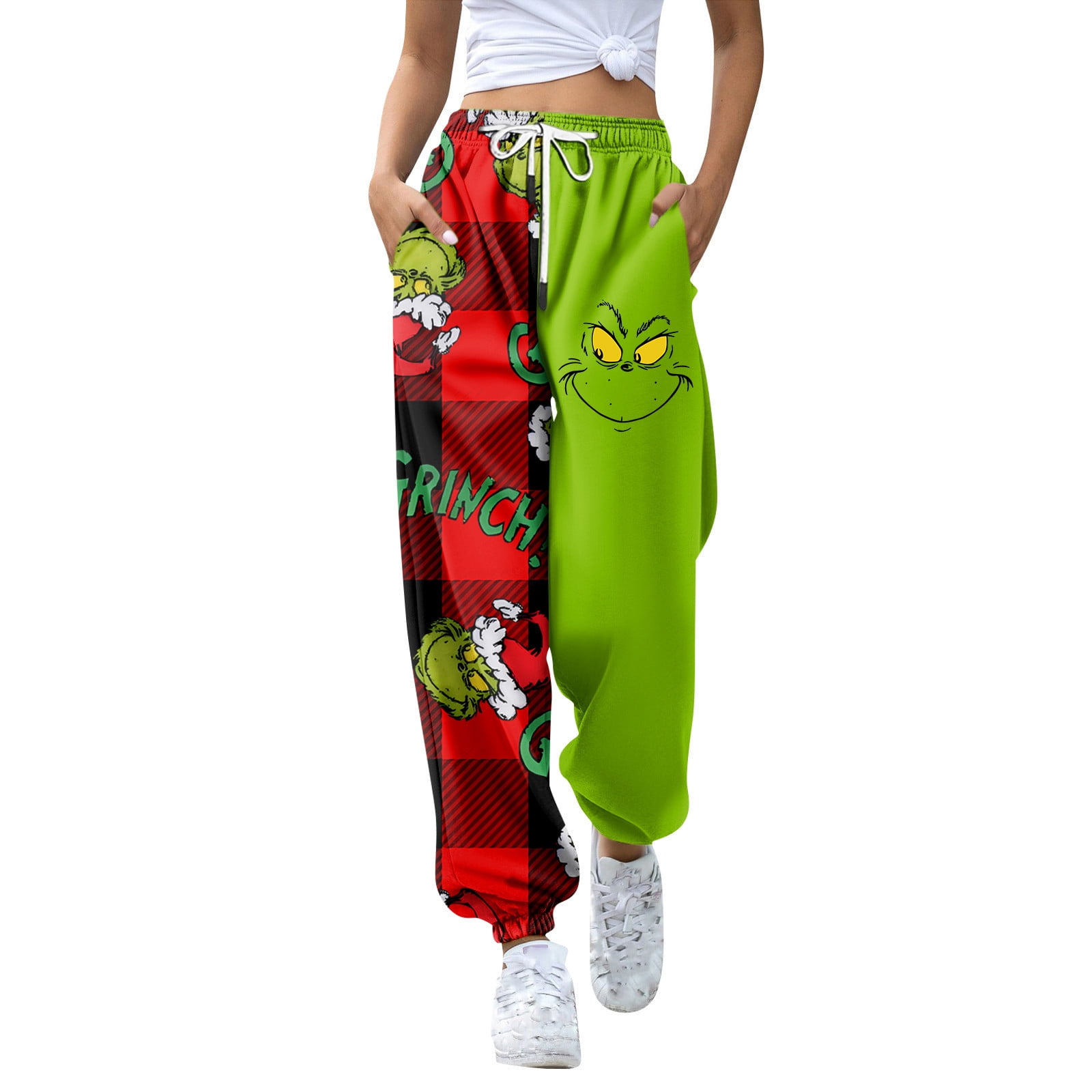 Christmas New Loose Print Grinch Stole Grinch Stole Lady Grinch Pajama ...