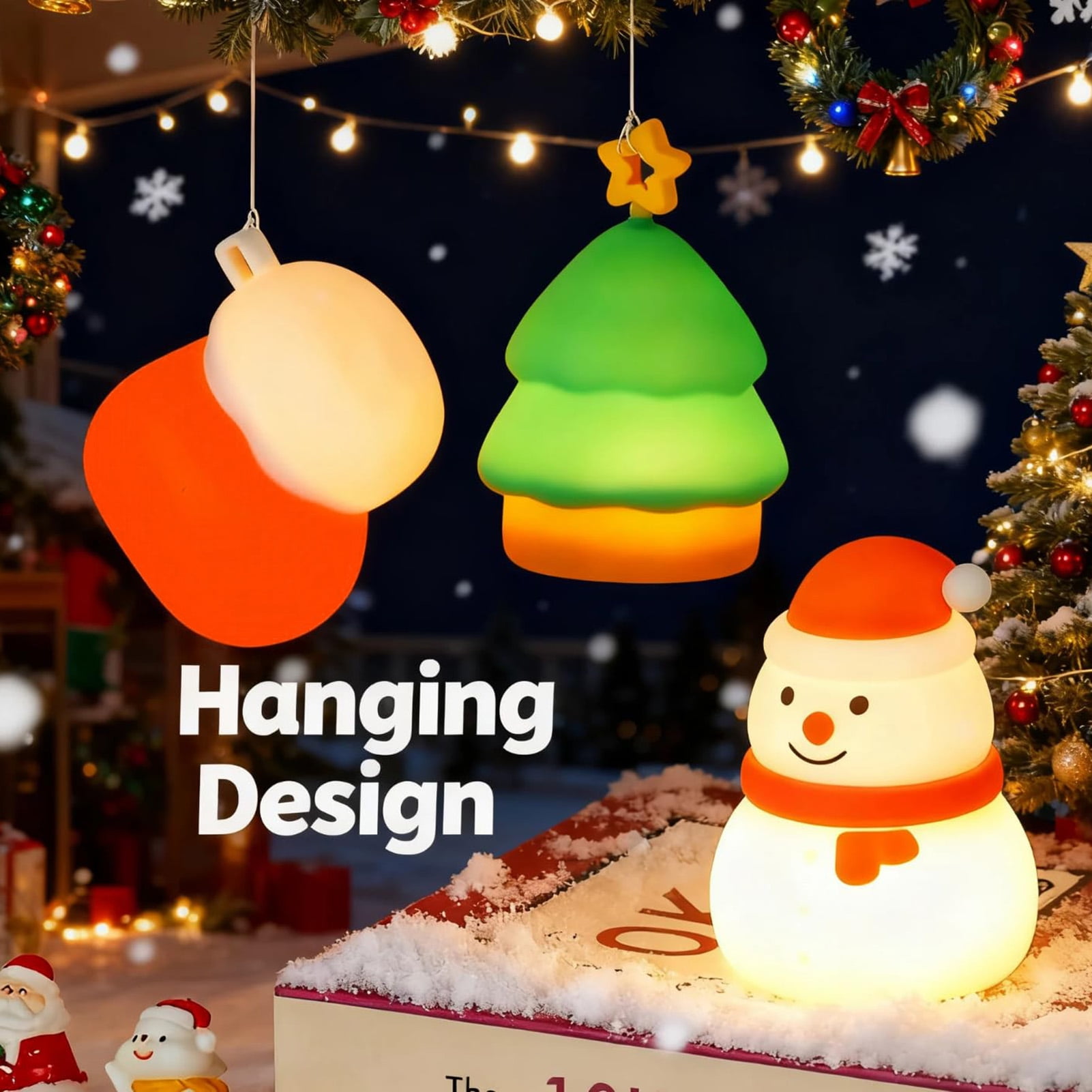 Christmas Night Light Bedside Touch Lamp with Color Changing ...