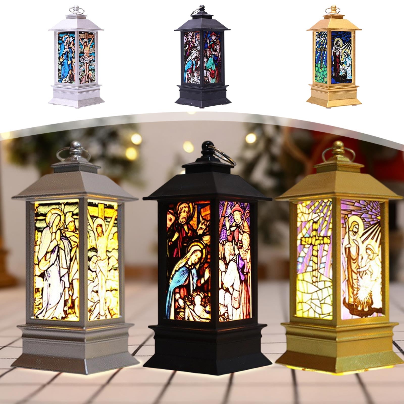 Christmas Night Light Decoration with Jesu Elementals, Holiday Tabletop ...