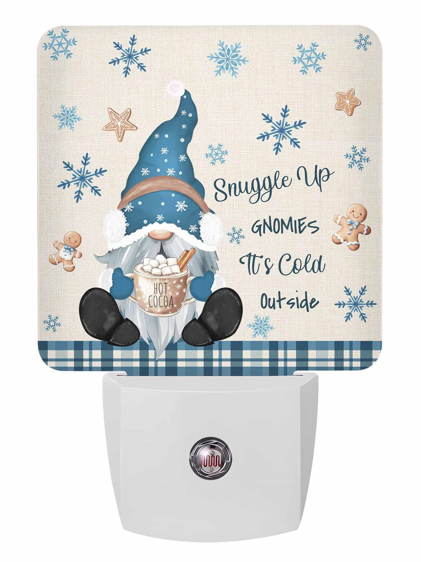 Christmas Night Lights Auto Sensor Blue Gnome Plug-in LED Nightlights ...