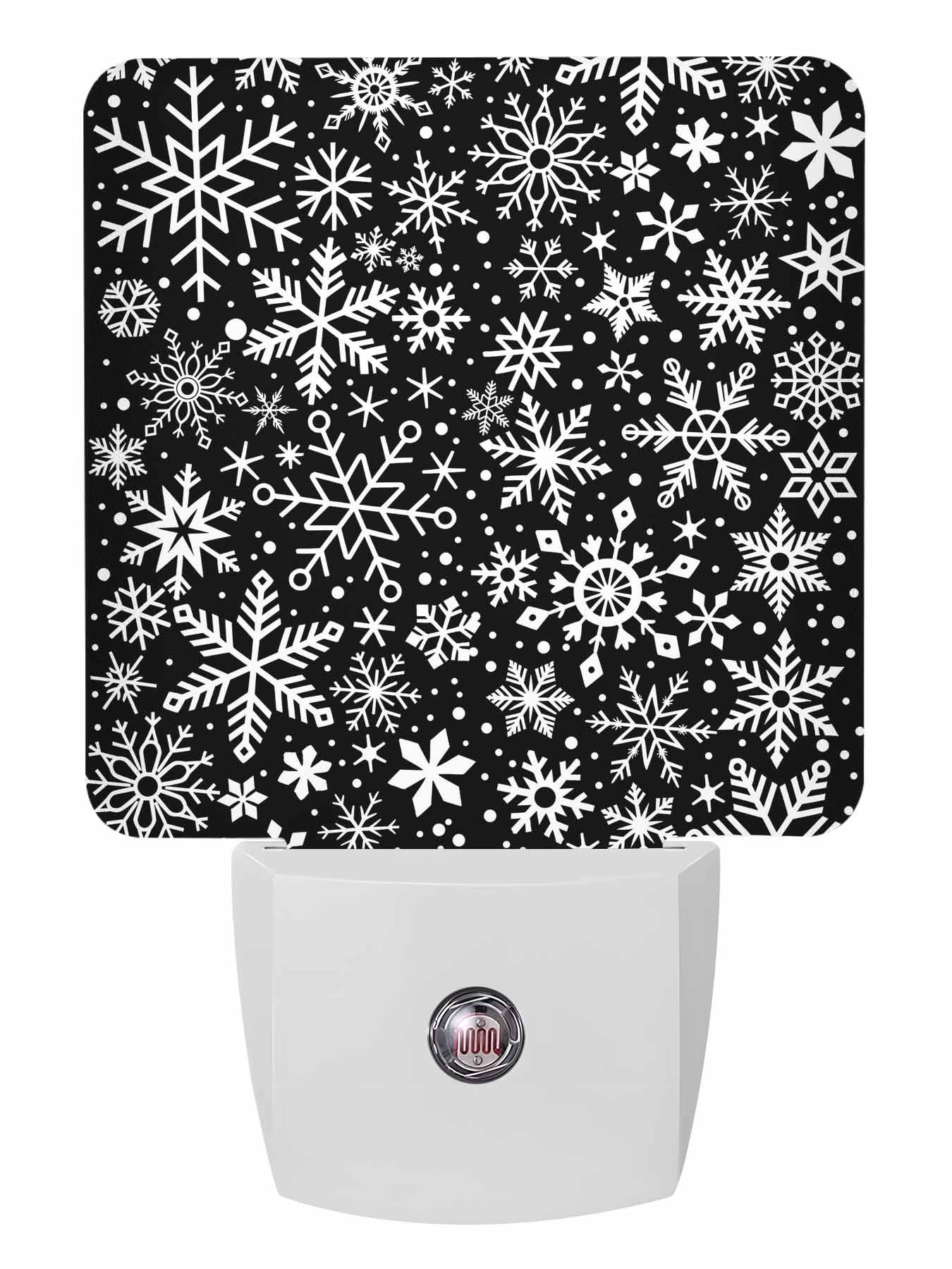Christmas Night Lights Auto Sensor Christmas Snowflake Plug-in LED ...