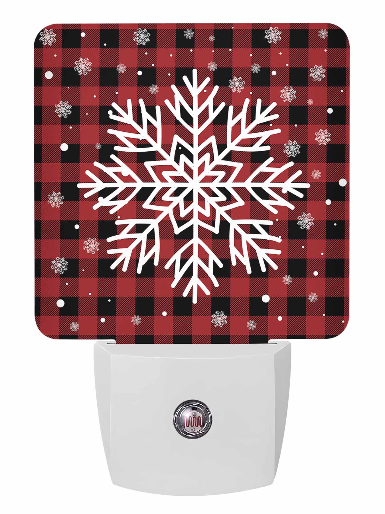 Christmas Night Lights Auto Sensor Christmas Snowflake Plug-in LED ...