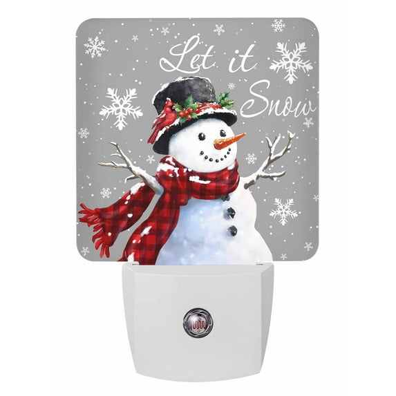 Christmas Night Lights Auto Sensor Christmas Snowman Plug-in LED ...