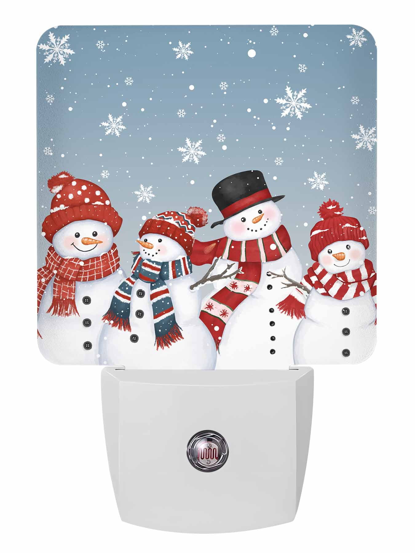 Christmas Night Lights Auto Sensor Christmas Snowman Plug-in LED ...