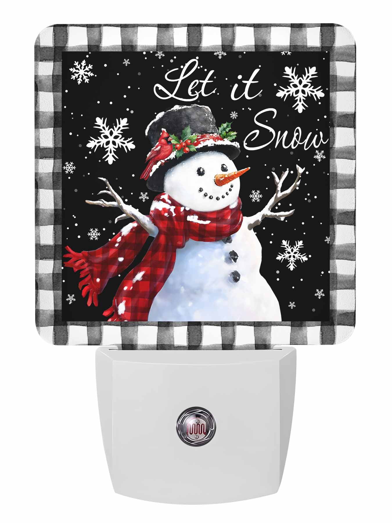 Christmas Night Lights Auto Sensor Christmas Snowman Snowflake Plug-in ...