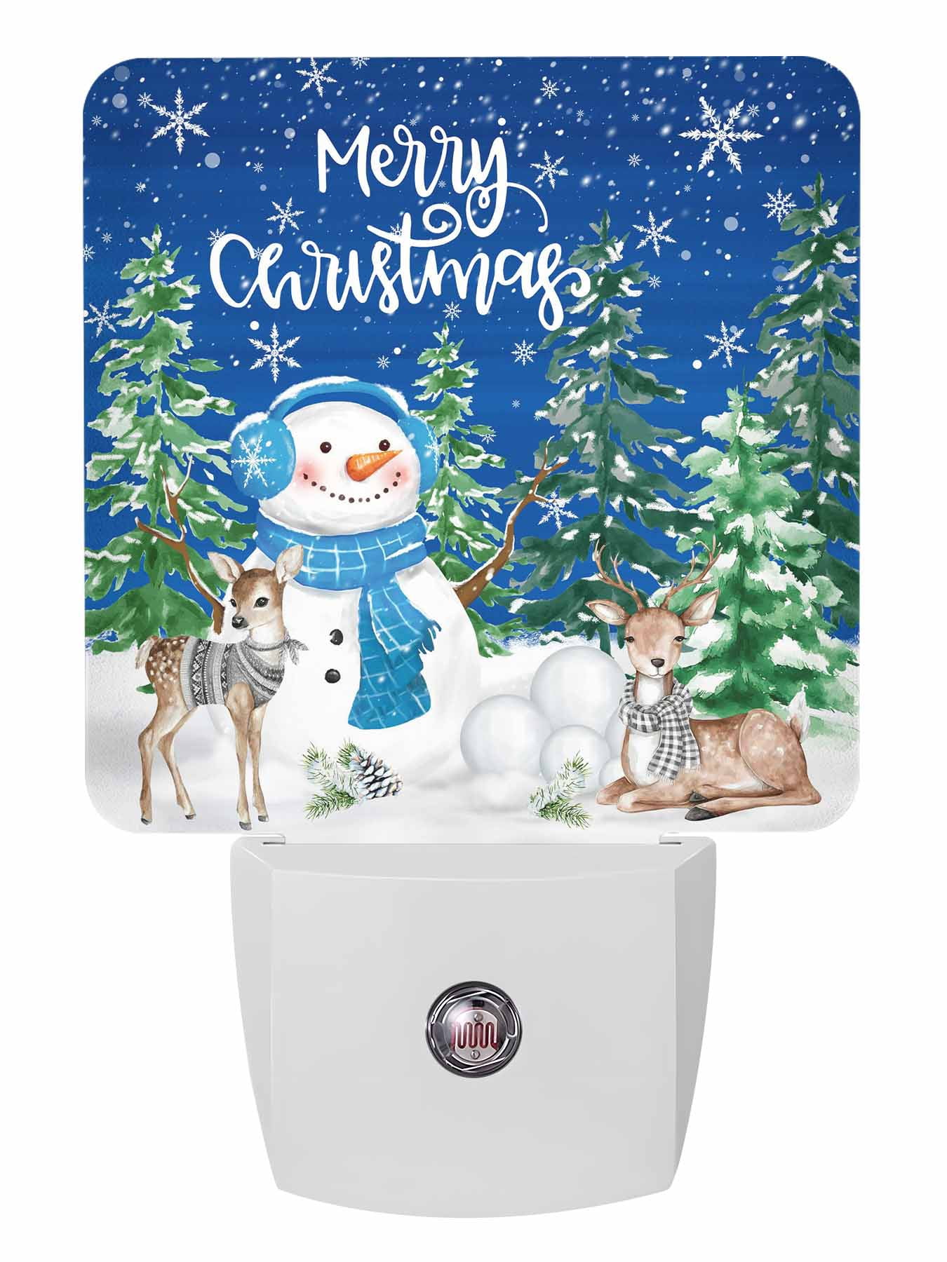 Christmas Night Lights Auto Sensor Deer Snowman Plug-in LED Nightlights ...