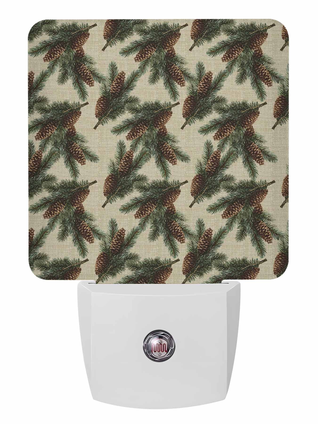 Christmas Night Lights Auto Sensor Holly Pine Trees Plug-in LED ...