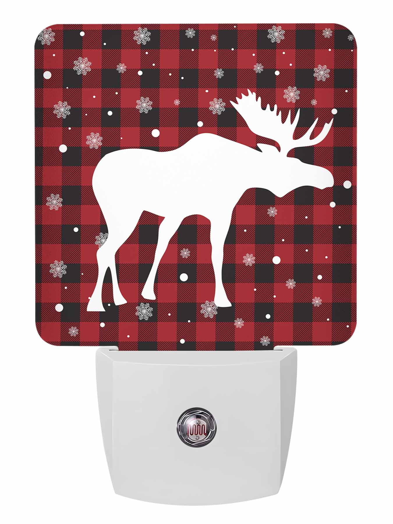 Christmas Night Lights Auto Sensor Moose Reindeer Plug-in LED ...