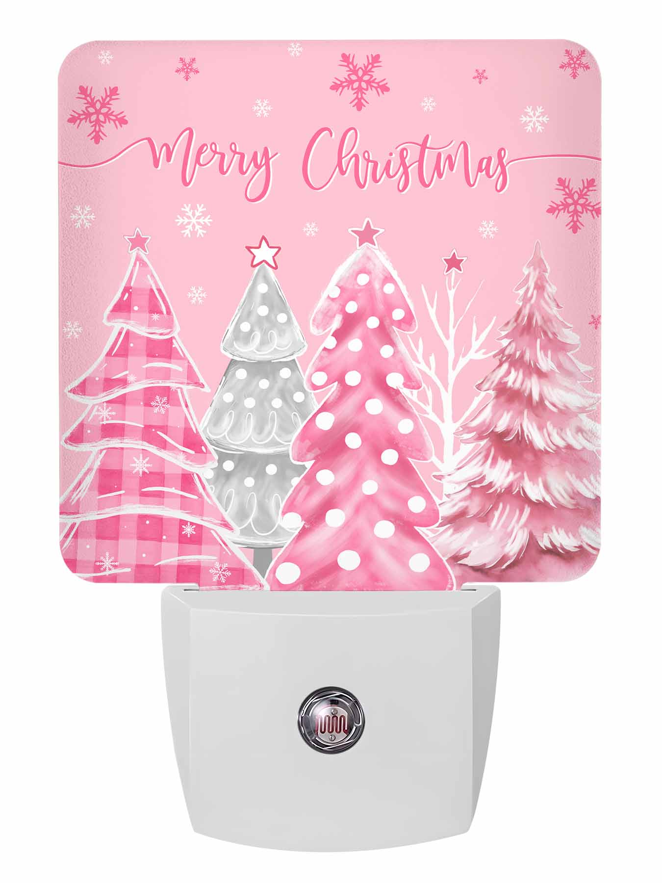 Christmas Night Lights Auto Sensor Pink Christmas Tree Plug-in LED ...