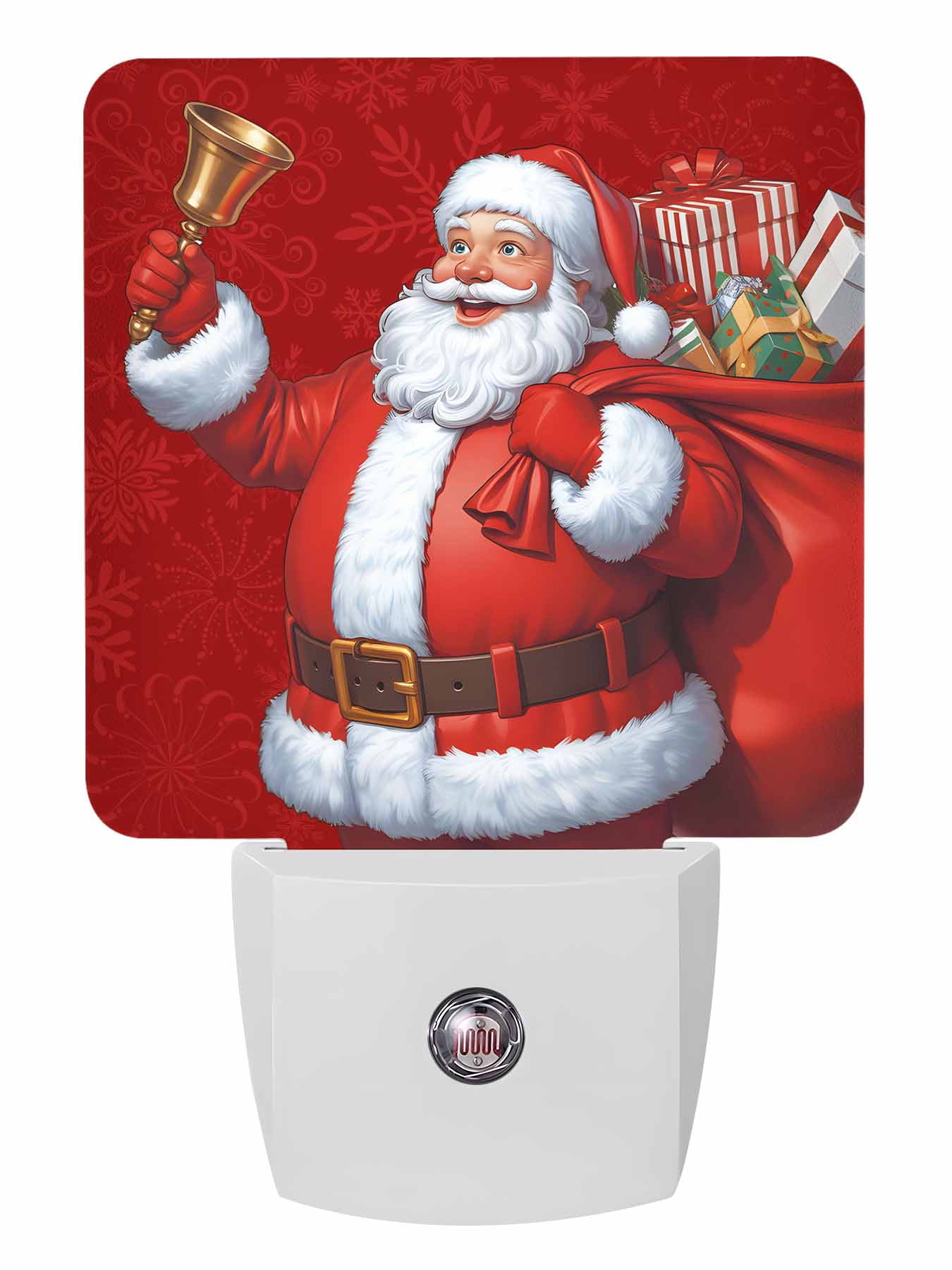 Christmas Night Lights Auto Sensor Santa Claus Bells Plug-in LED ...