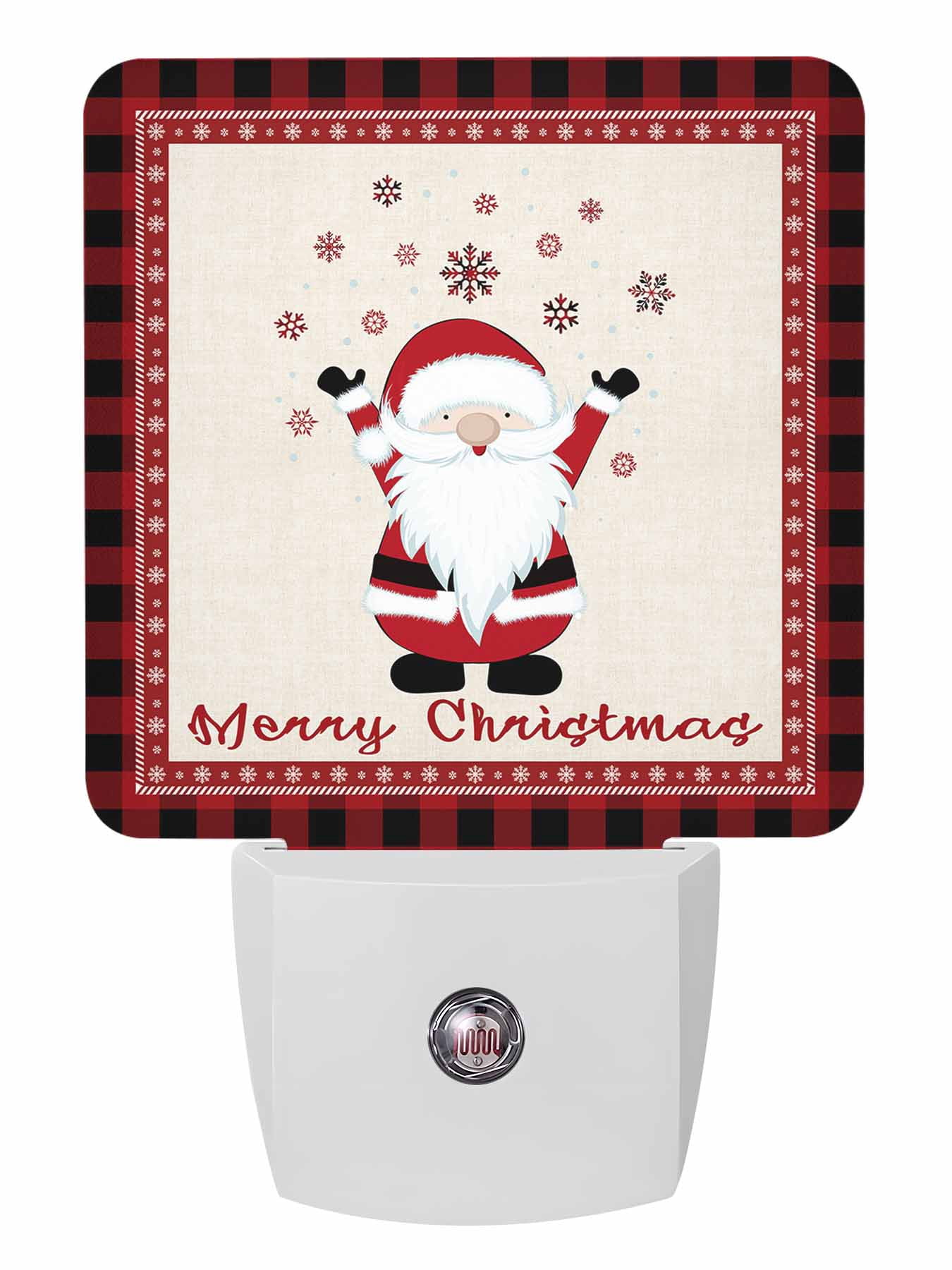 Christmas Night Lights Auto Sensor Santa Claus Plug-in LED Nightlights ...