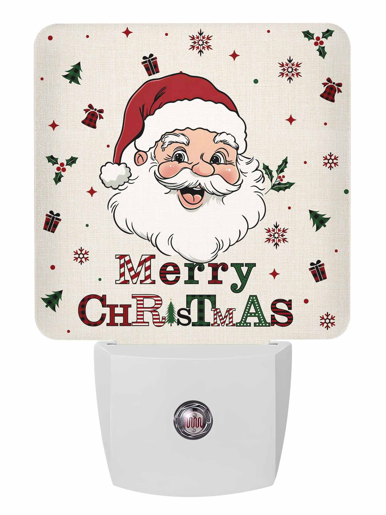 Christmas Night Lights Auto Sensor Santa Claus Plug-in LED Nightlights ...