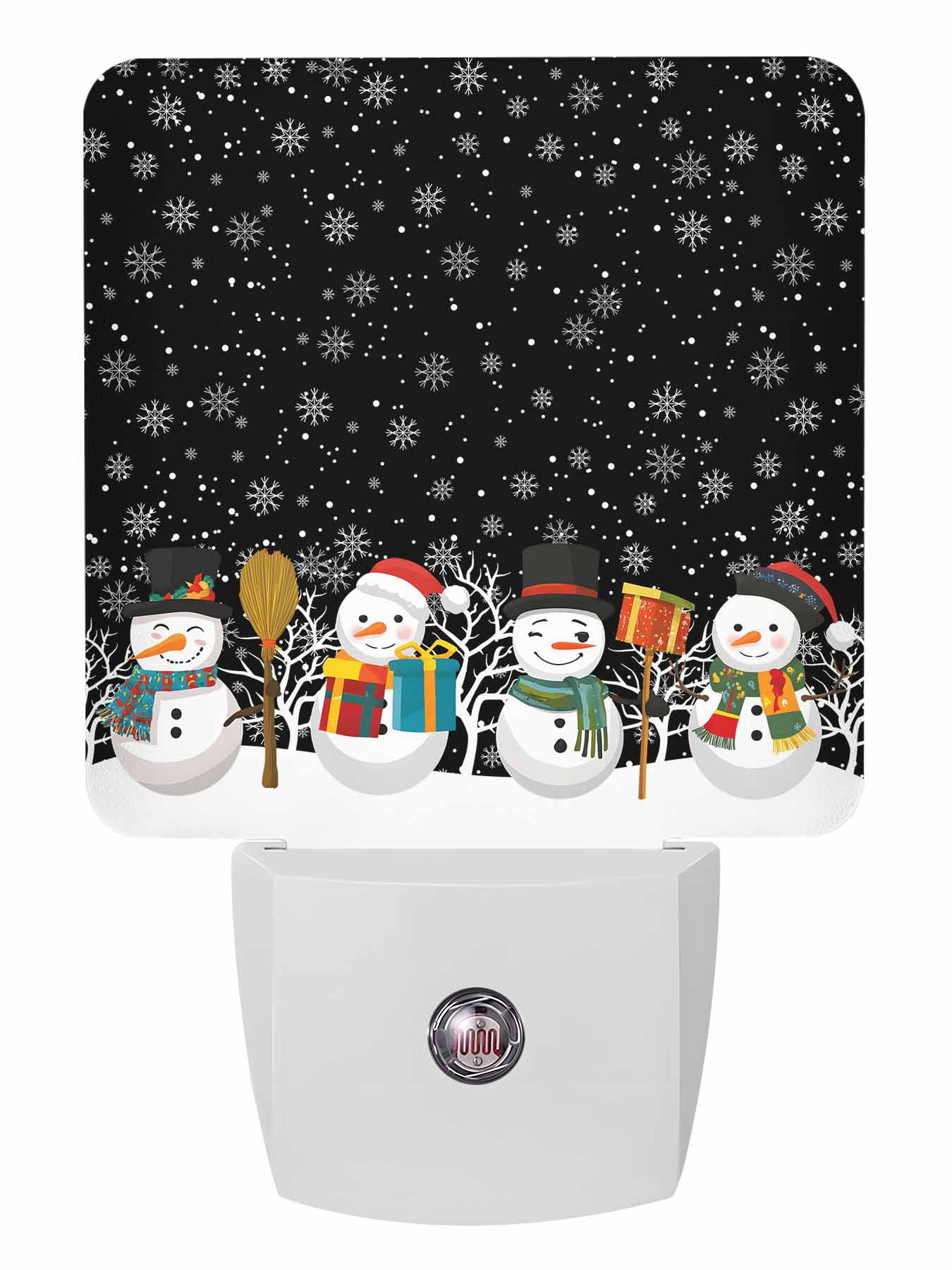 Christmas Night Lights Auto Sensor Snowflake Snowman Plug-in LED ...