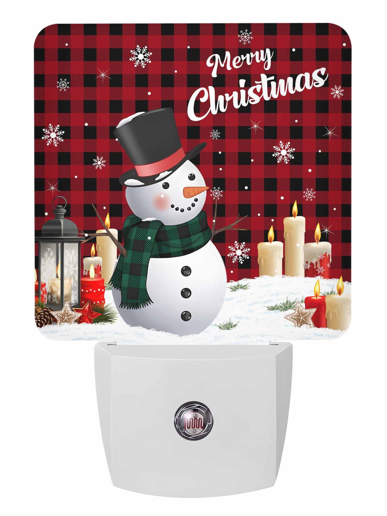 Christmas Night Lights Auto Sensor Snowman Cardinal Bird Plug-in LED ...