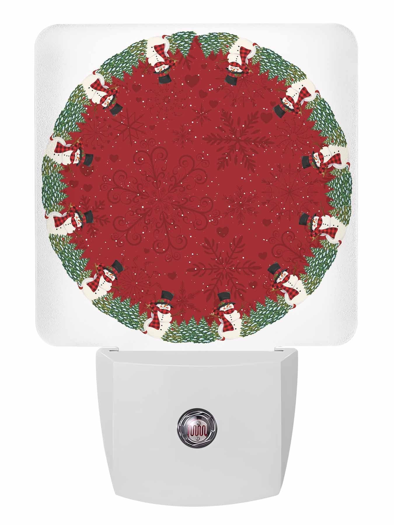 Christmas Night Lights Auto Sensor Snowman Xmas Trees Plug-in LED ...