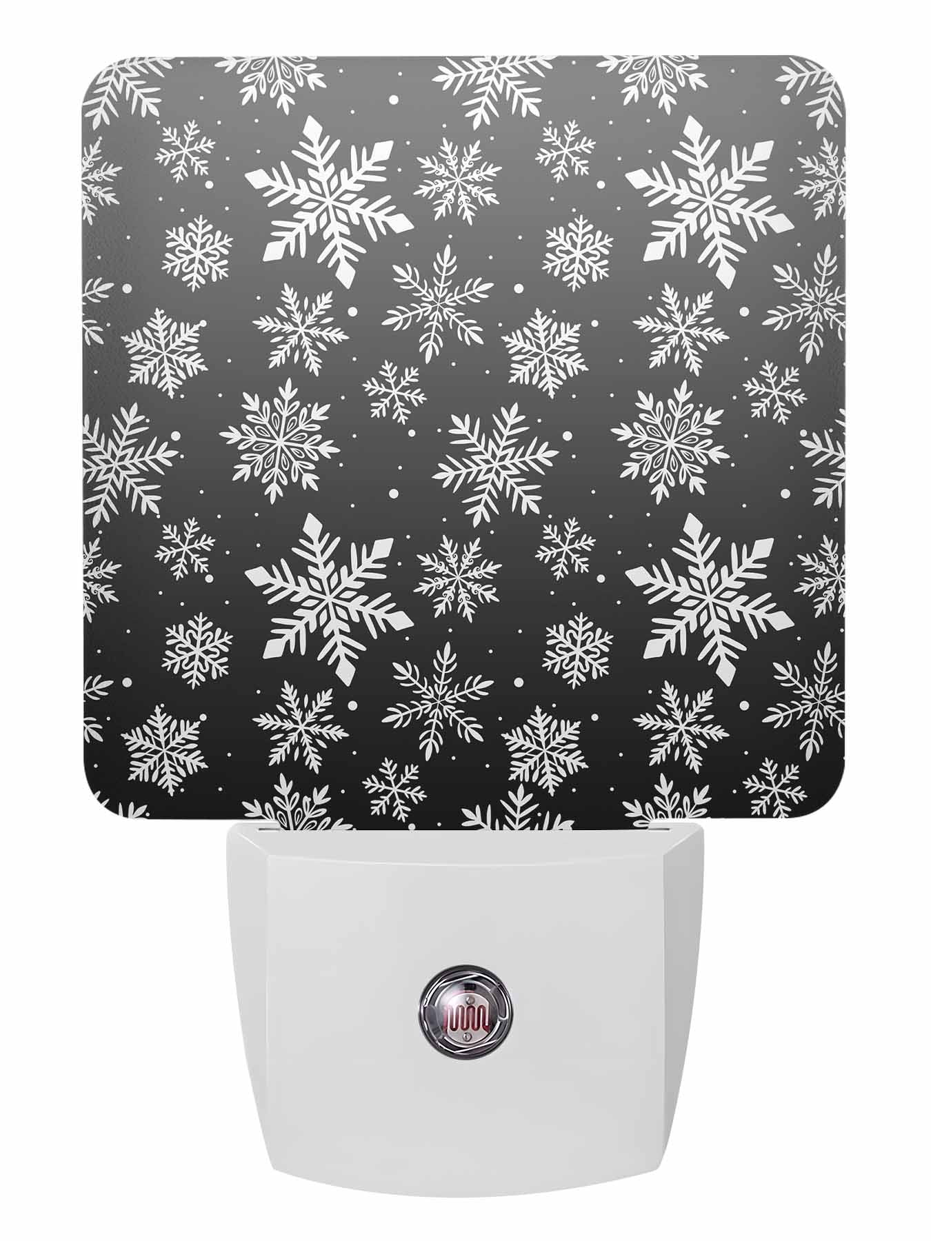 Christmas Night Lights Auto Sensor White Snowflake Plug-in LED ...