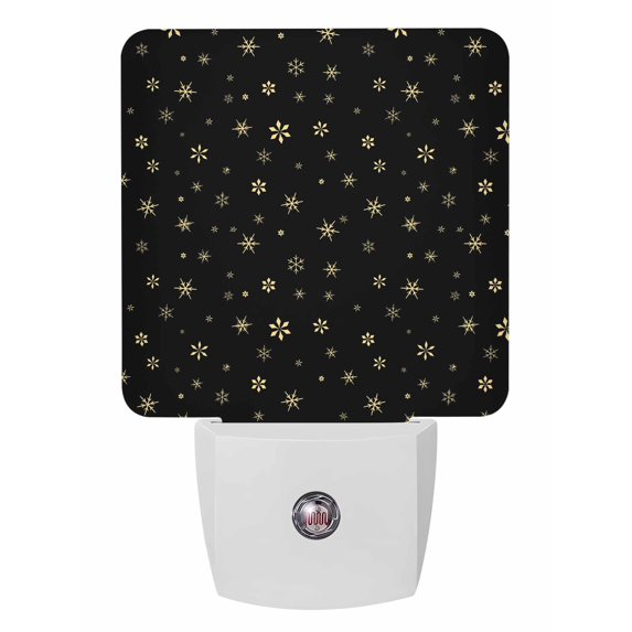 Christmas Night Lights Auto Sensor Xmas Golden Snowflake Plug-in LED ...