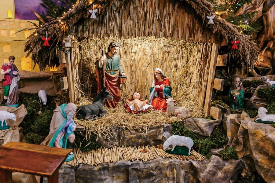 Christmas Night Nativity Scene Backdrop Birth Of Jesus Merry Xmas Party ...