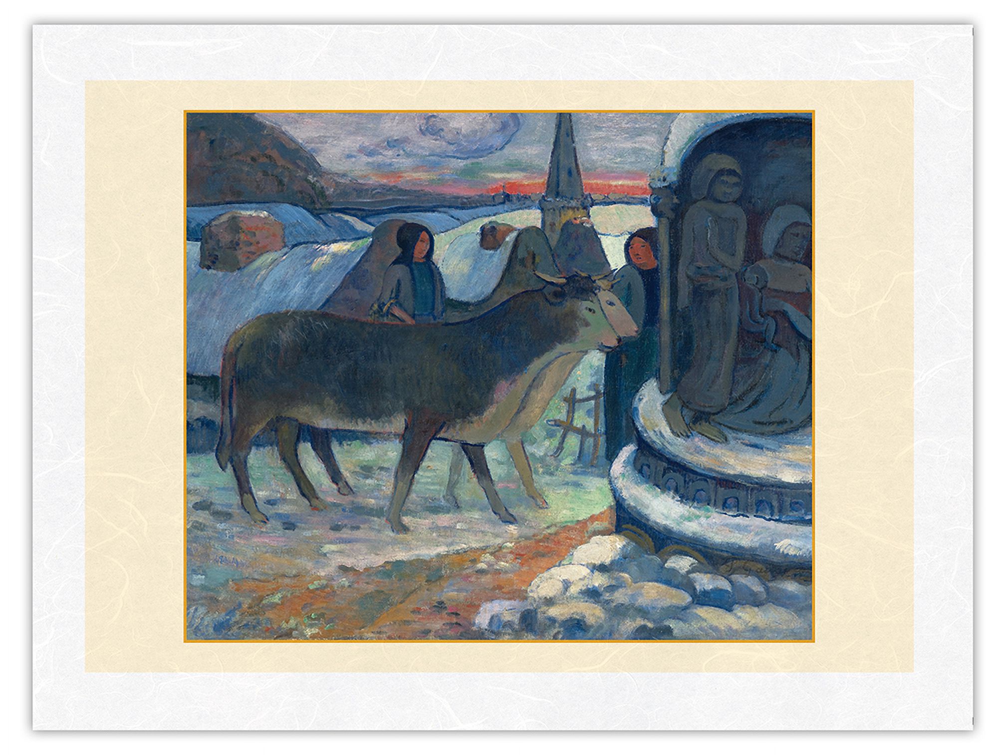Christmas Night (The Blessing of the Oxen) - From an Original Color Painting by Paul Gauguin c ...