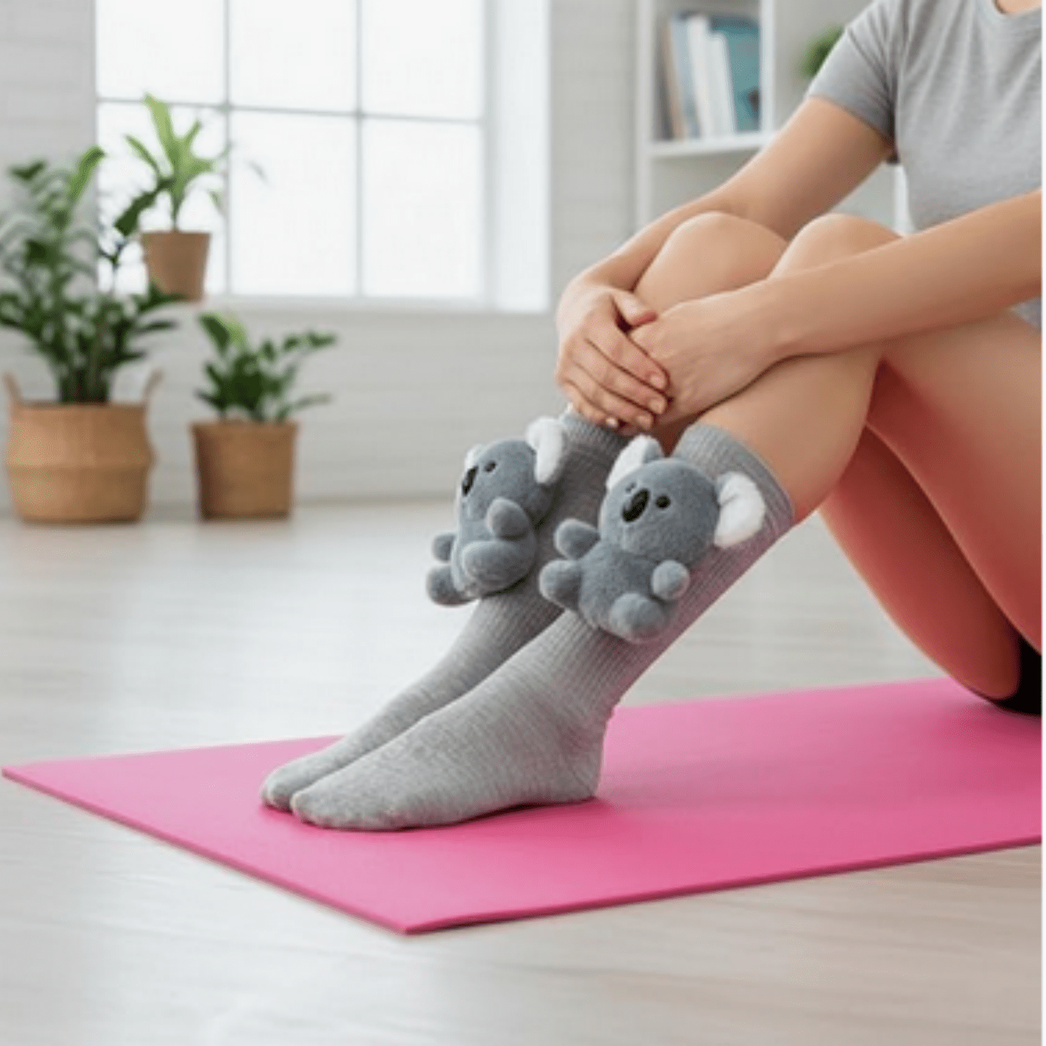 Christmas Non-Slip Animal Slipper Socks - Hand-Crocheted Soft Plush ...