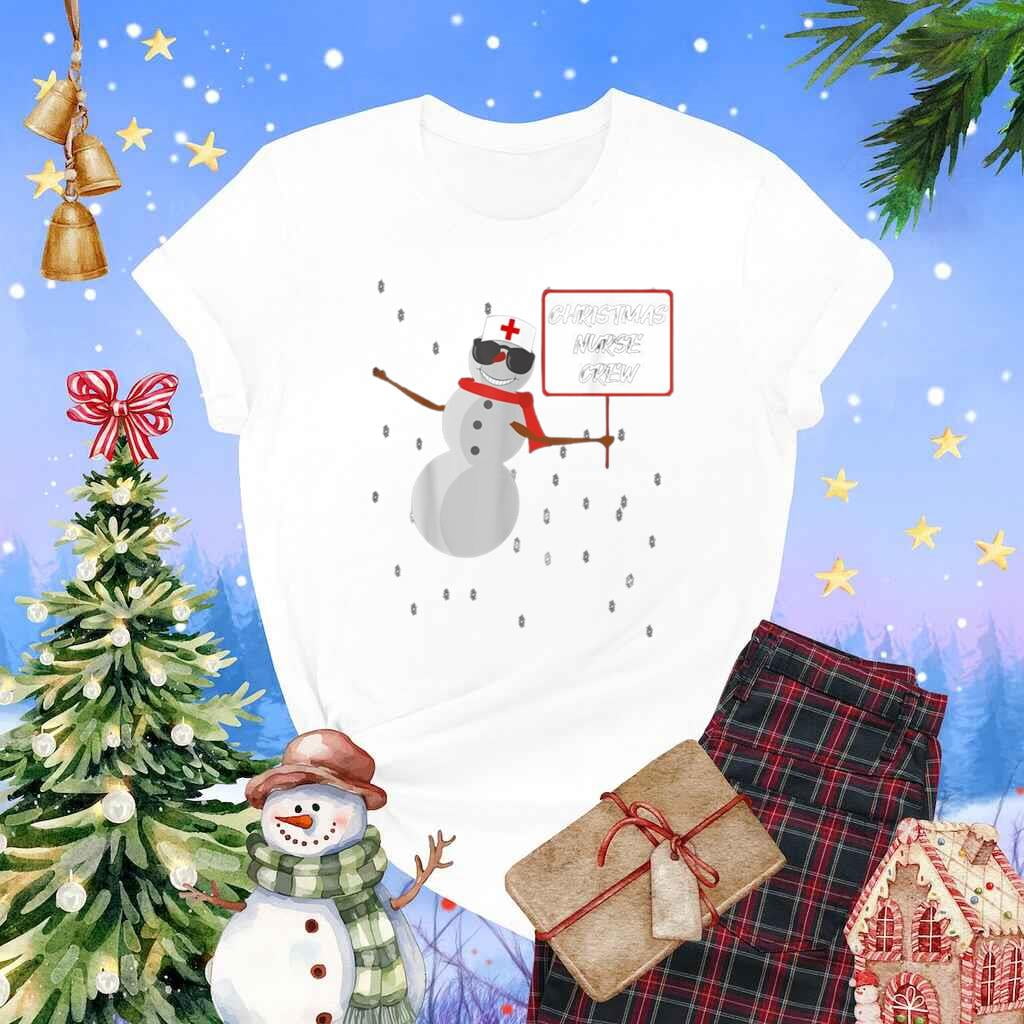 Christmas Nurse Crew Funny Snowman Hospital Holiday Graphic T Shirt,for ...
