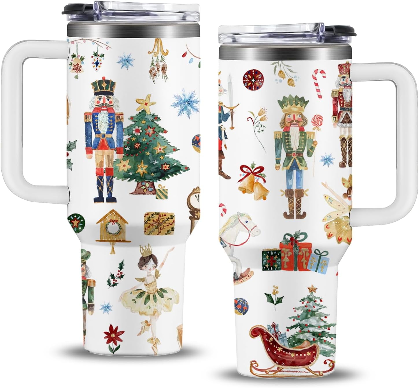 Christmas Nutcracker 40oz Tumbler with Handle and Straw, Nutcracker Gifts for Christmas Travel ...