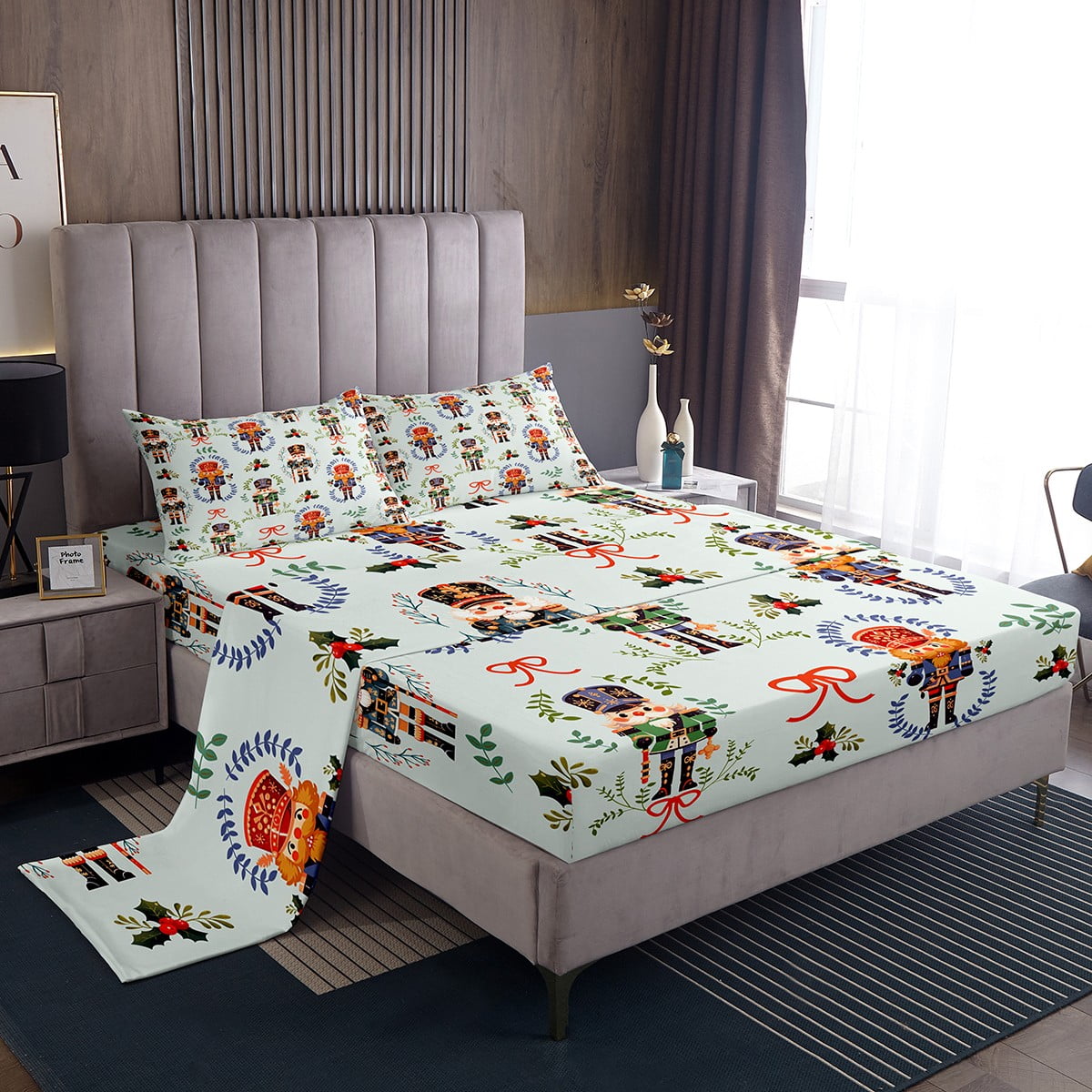 Christmas Nutcracker Bed Sheets Twin Size,Nutcracker Soldier Bedding ...
