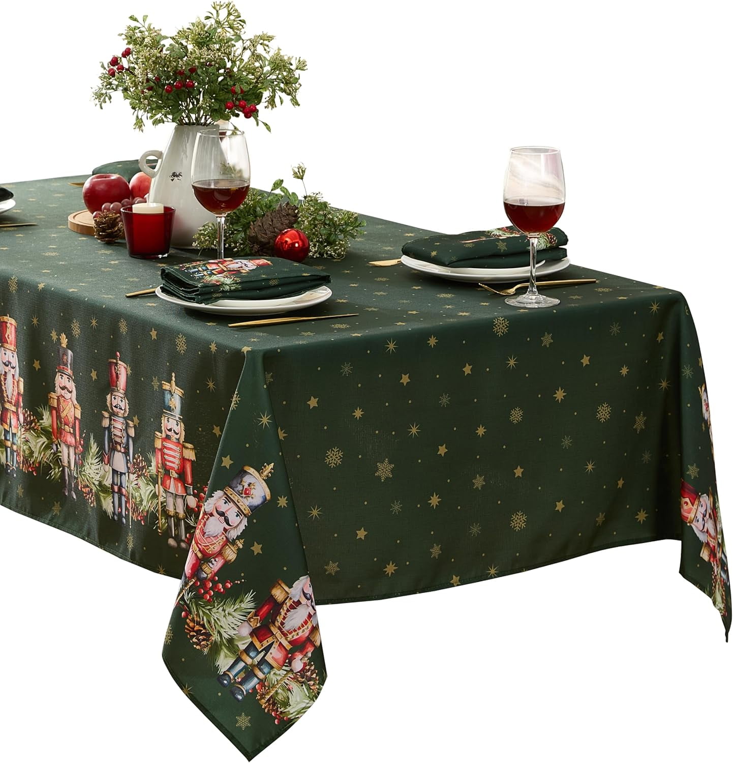 Christmas Nutcracker Border 60 x 102 Inch Rectangle Fabric Tablecloth ...
