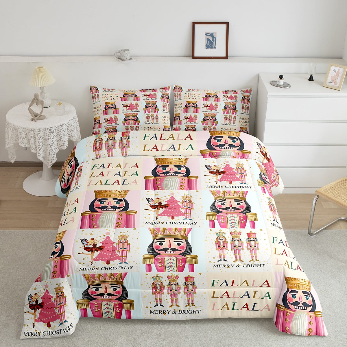 Christmas Nutcracker Comforter Set Full Size,Cartoon Soldier Bedding ...