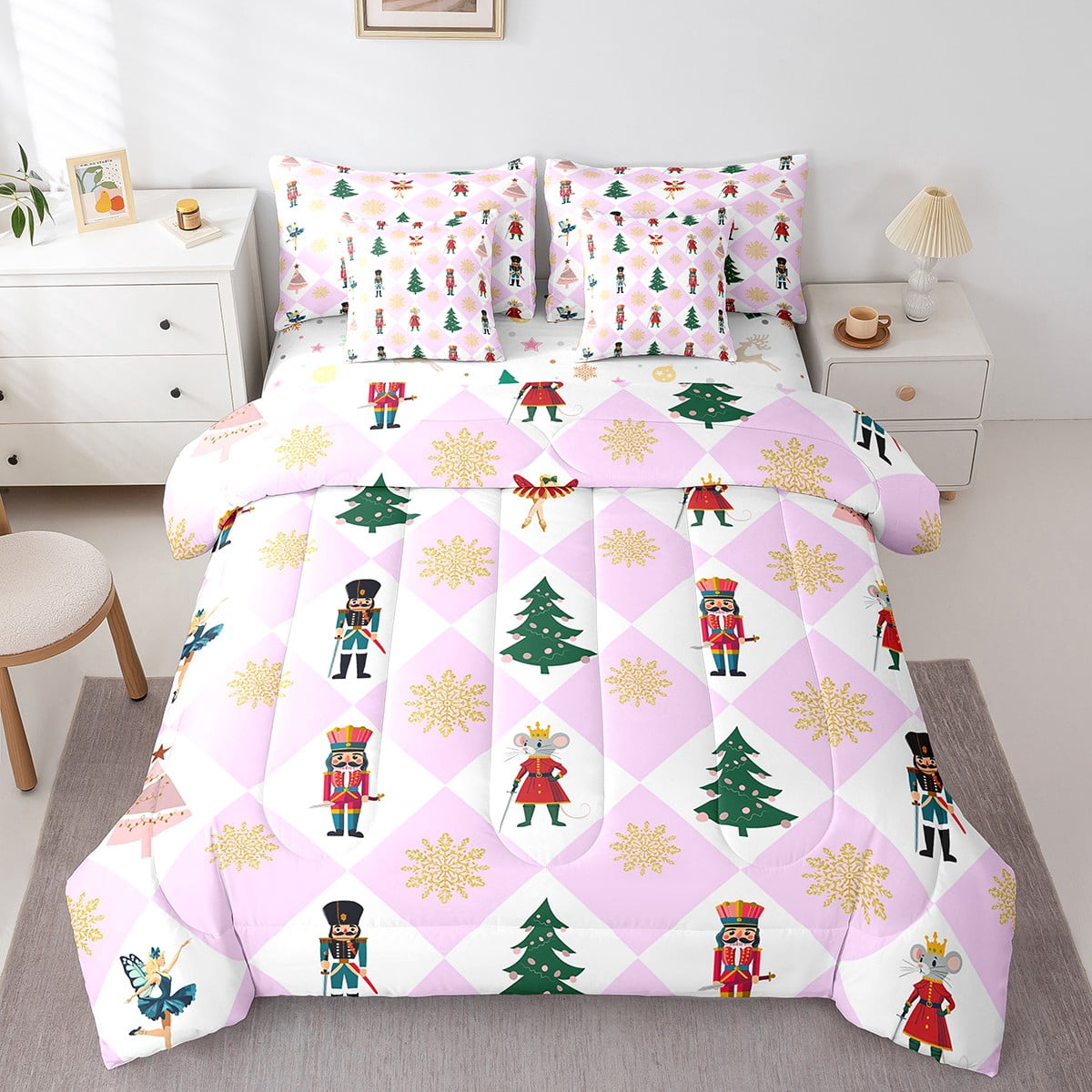 Christmas Nutcracker Decor Bedding Set Queen Size,Nutcracker Soldier ...